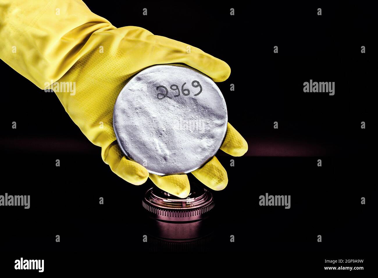 Enriched uranium produced in the Middle East. Radioactive element used ...