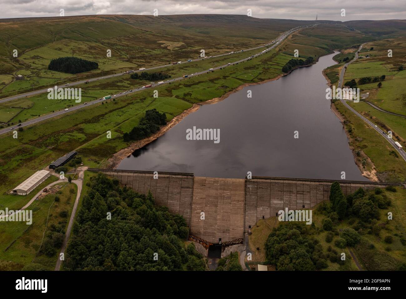 Rishworth Moor Motorway Ainley Top M62 Stott Hall Farm Aerial Birds Eye ...