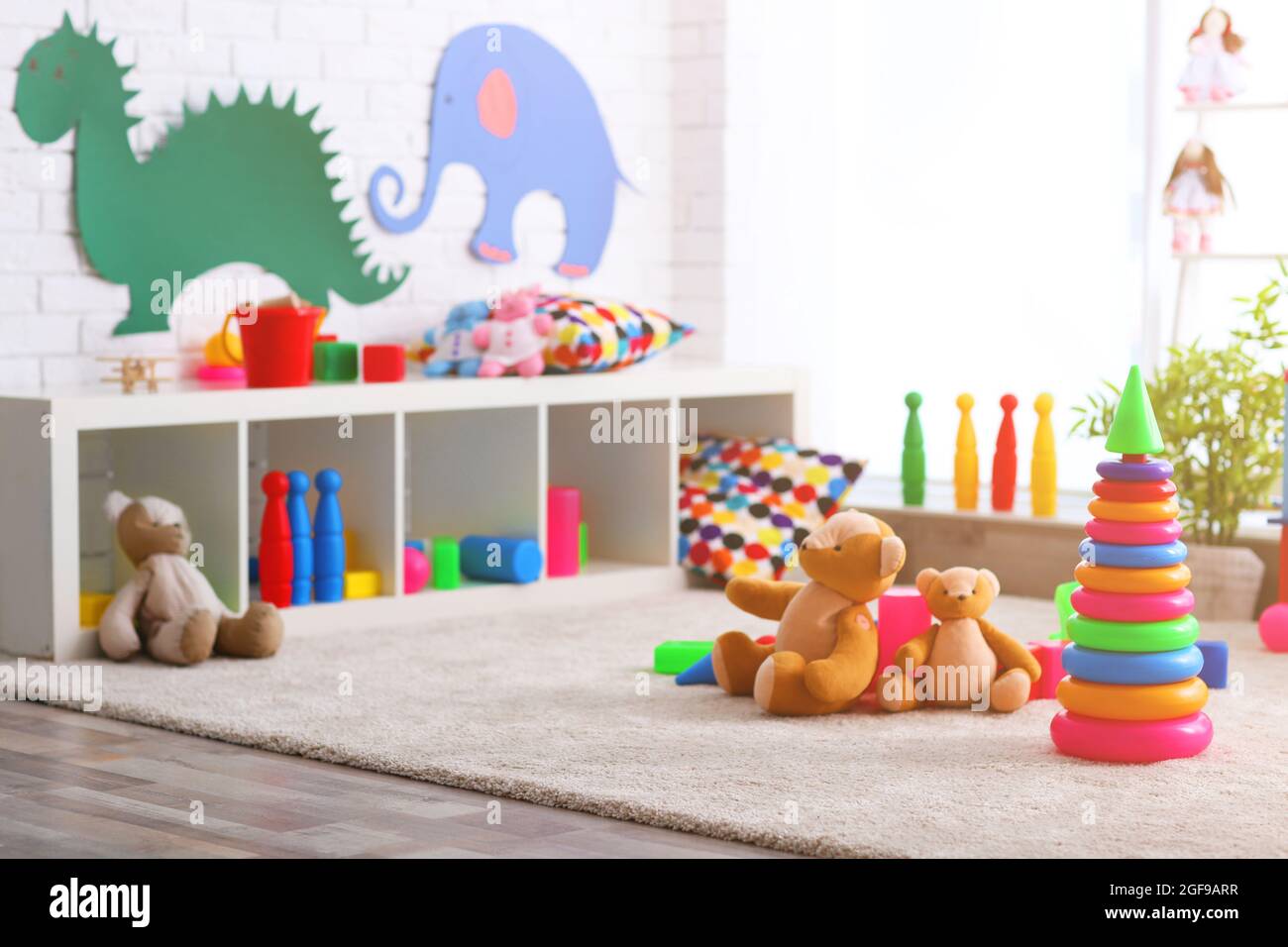 Empty kid's playing room interior Stock Photo - Alamy