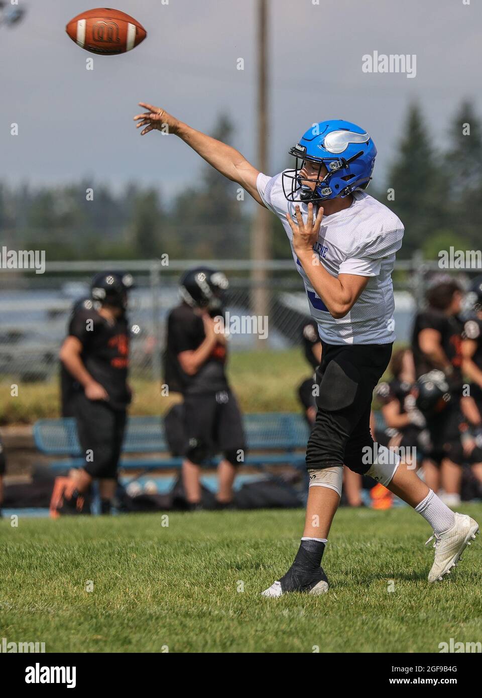 Freshmen football action with Lakeland vs Coeur d'Alene High School in ...