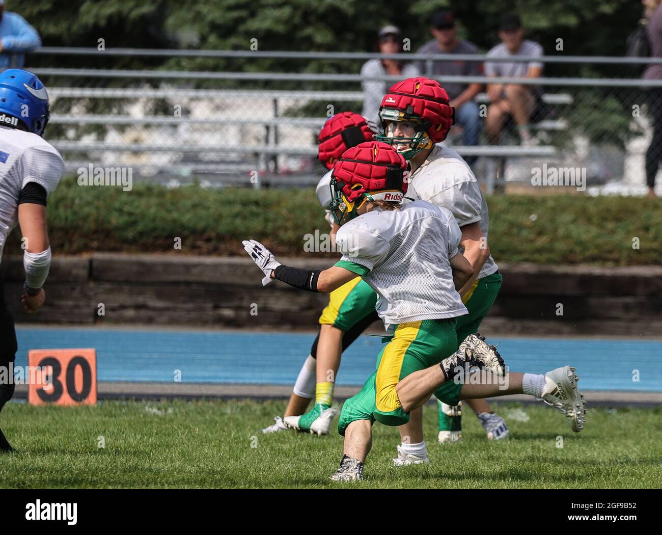 Freshmen football action with Lakeland vs Coeur d'Alene High School in ...
