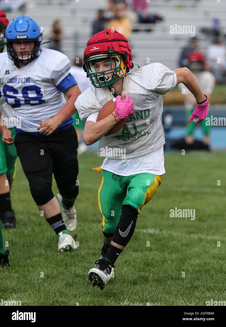 Freshmen football action with Lakeland vs Coeur d'Alene High School in ...