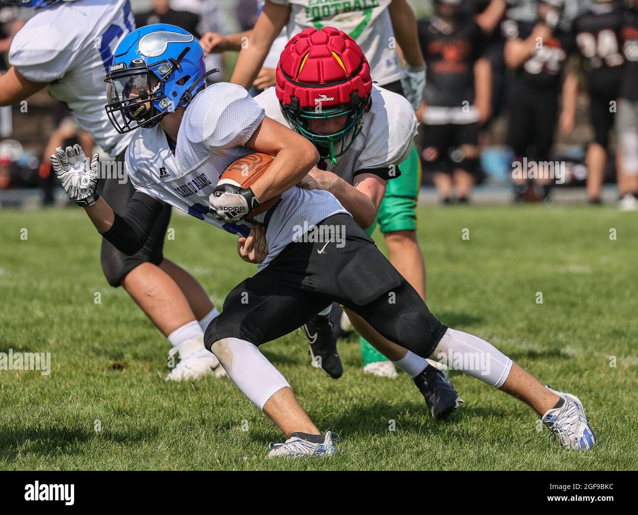 Freshmen football action with Lakeland vs Coeur d'Alene High School in ...