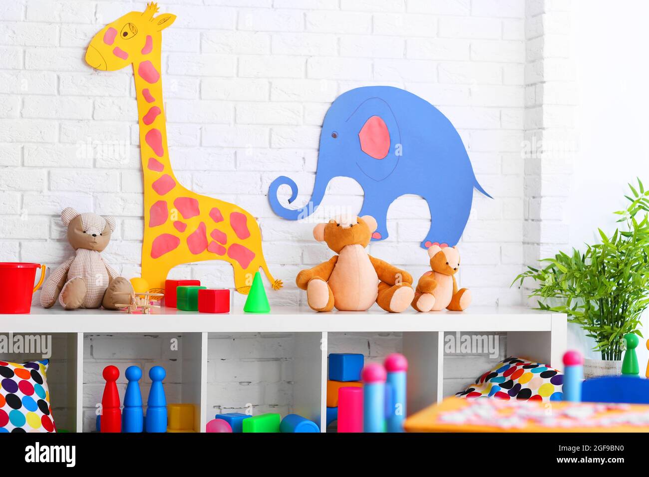 Empty kid's playing room interior Stock Photo - Alamy