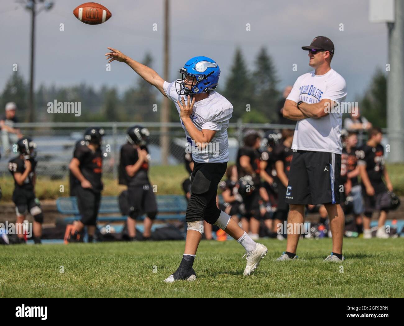 Freshmen football action with Lakeland vs Coeur d'Alene High School in ...