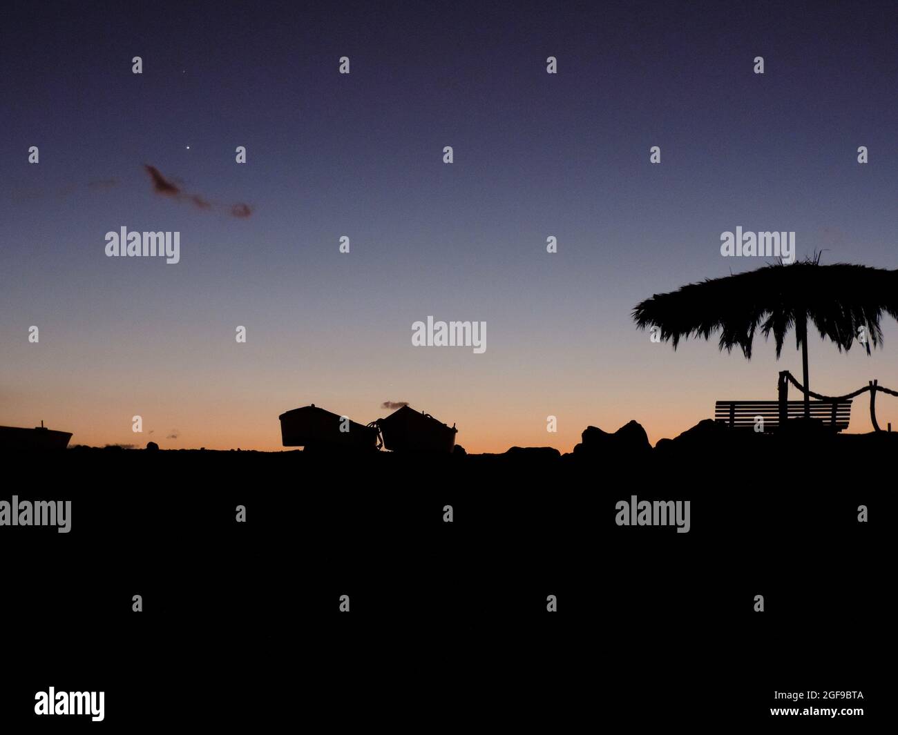 sunset scenery on a beach in la palma Stock Photo - Alamy