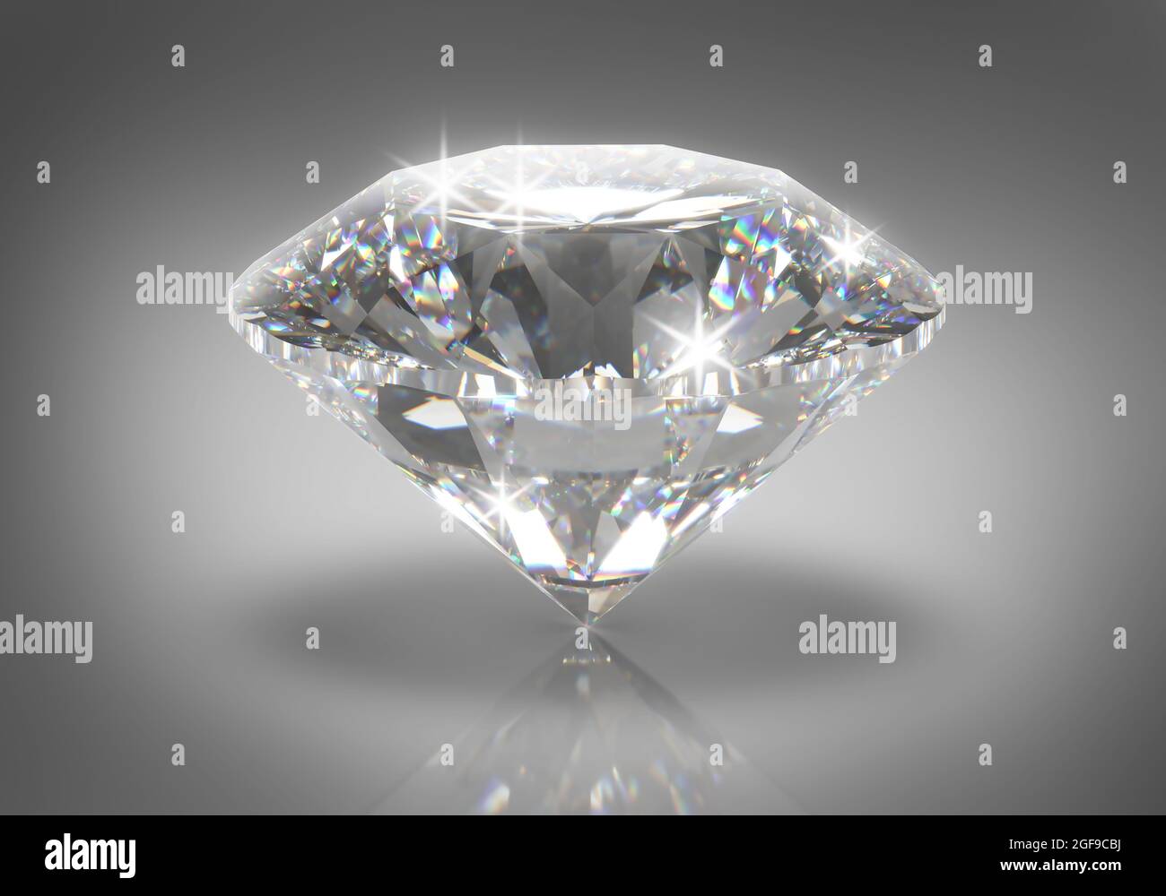 Beautiful Shiny Diamond in Brilliant Cut on White Background,- Crystal ...