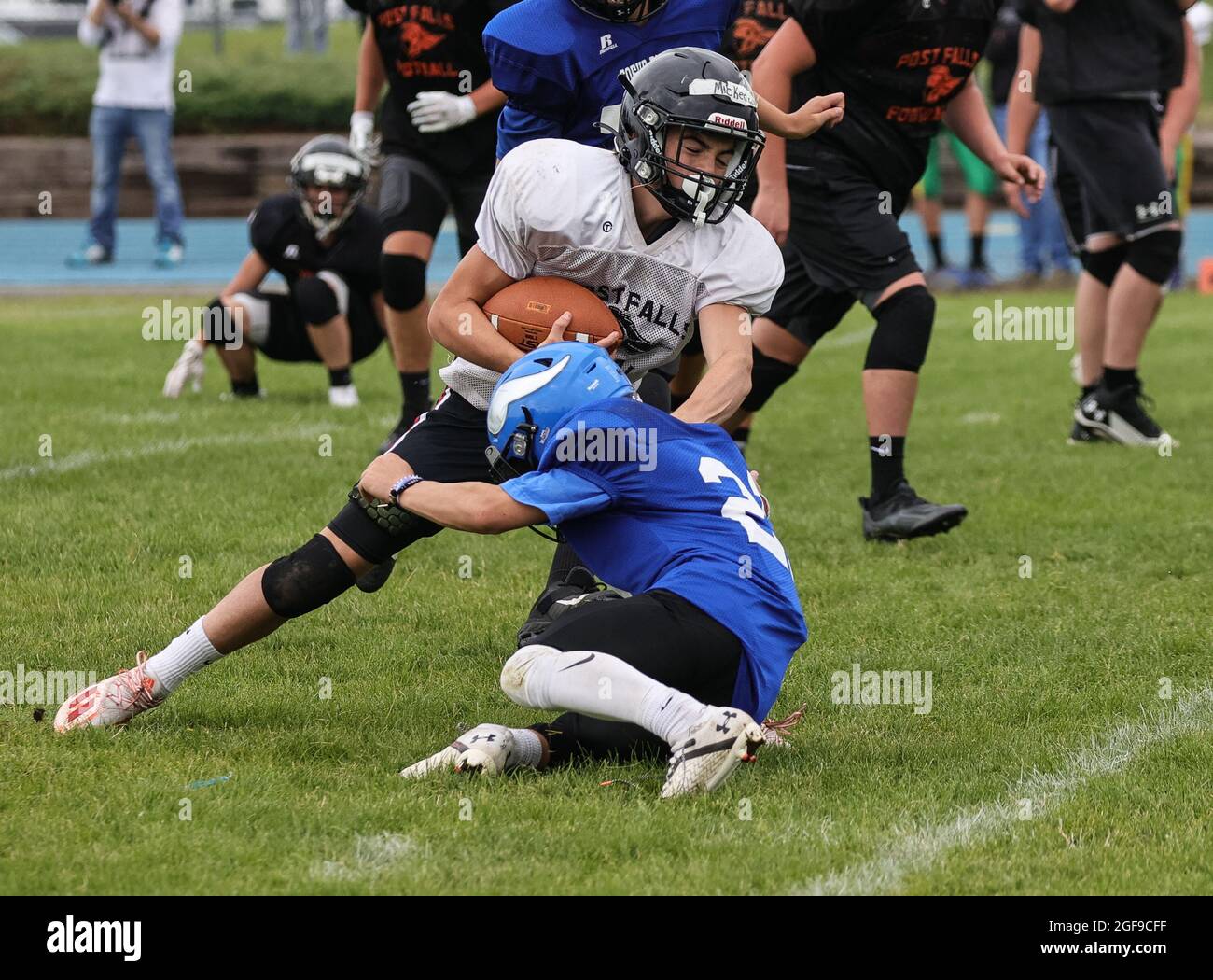 Freshmen football action with Post Falls vs Coeur d'Alene in Coeur d ...