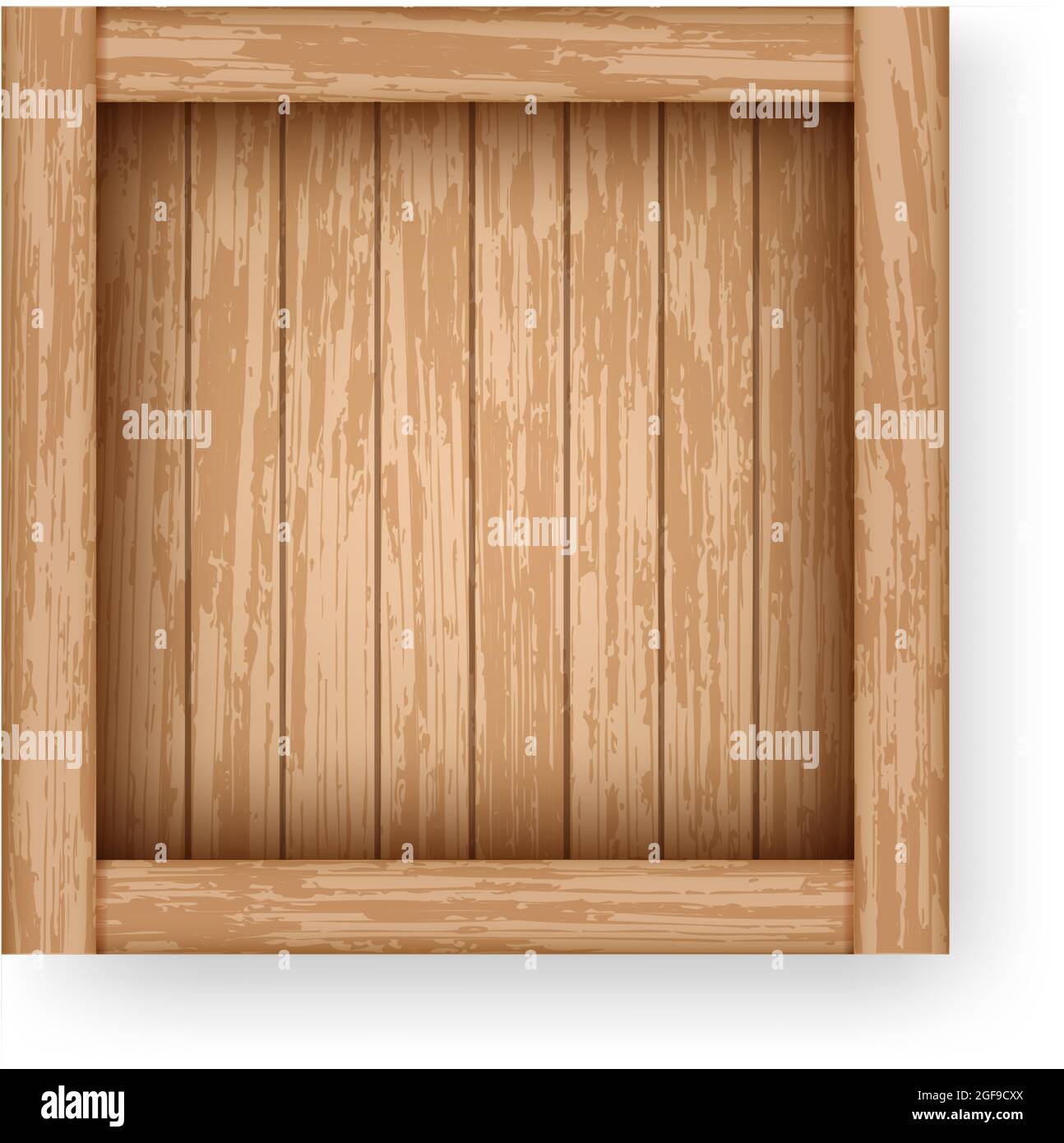 Realistic crate made of planks for delivery design. Old wooden ...