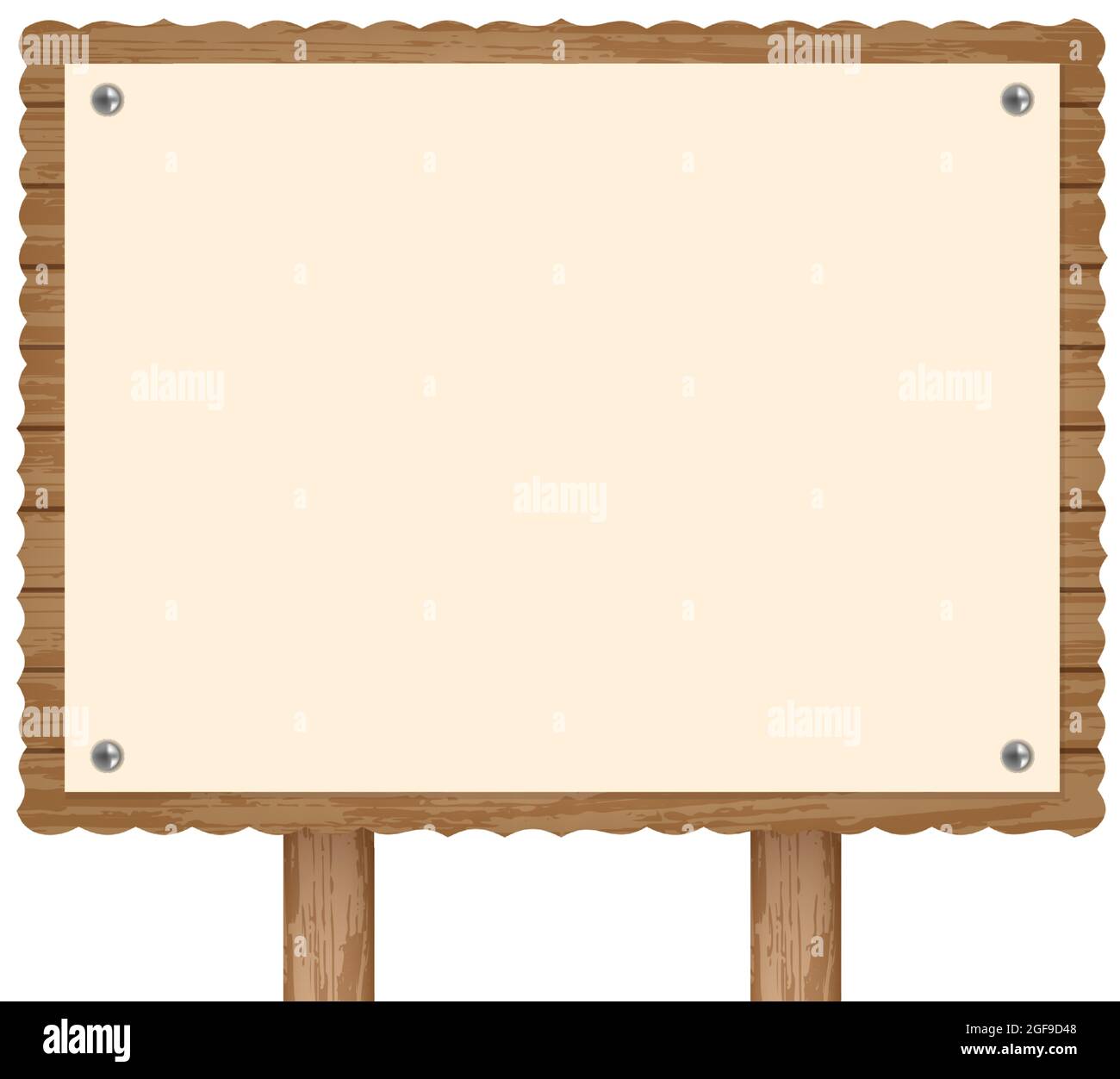 Realistic wooden signboard with fastened card. Mockup for design logo ...