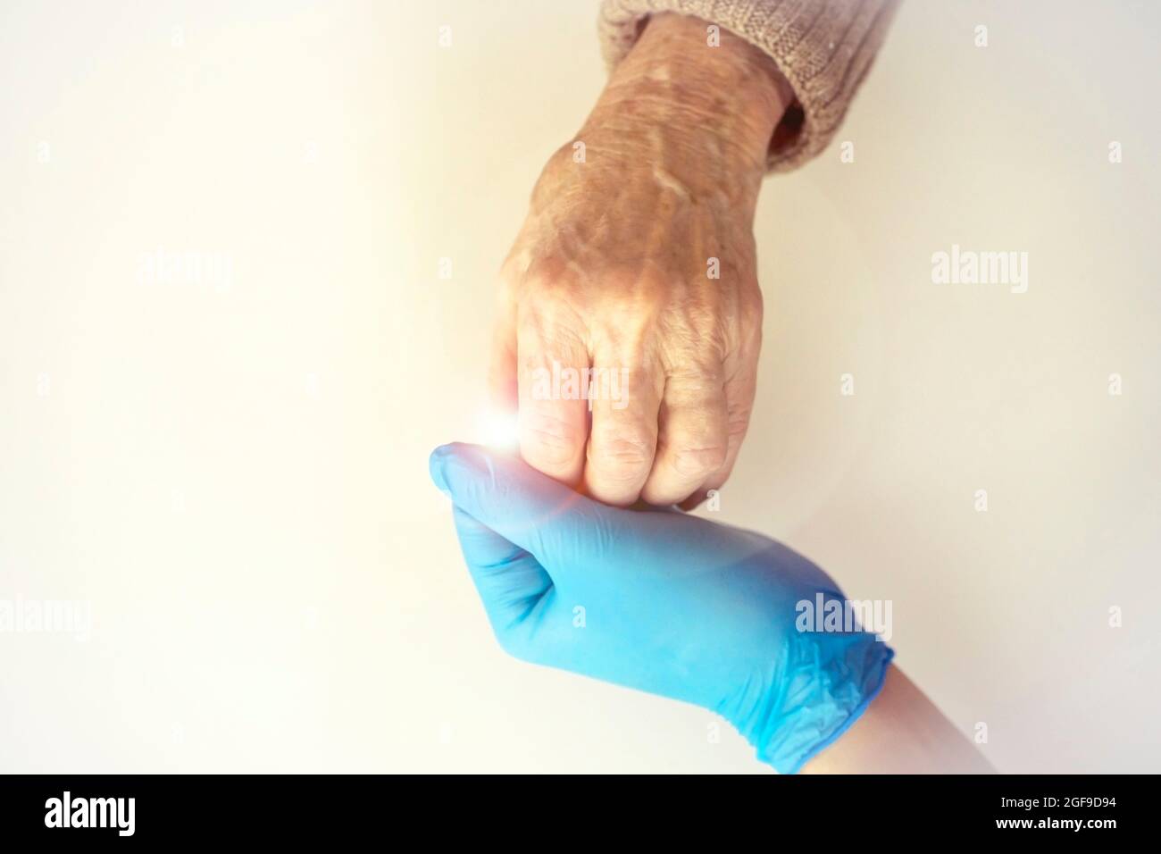 Handshake, caring, trust, treatment and support Stock Photo - Alamy