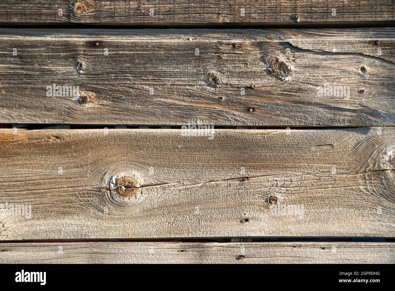 Outer wall built with old wooden planks worn out Stock Photo - Alamy