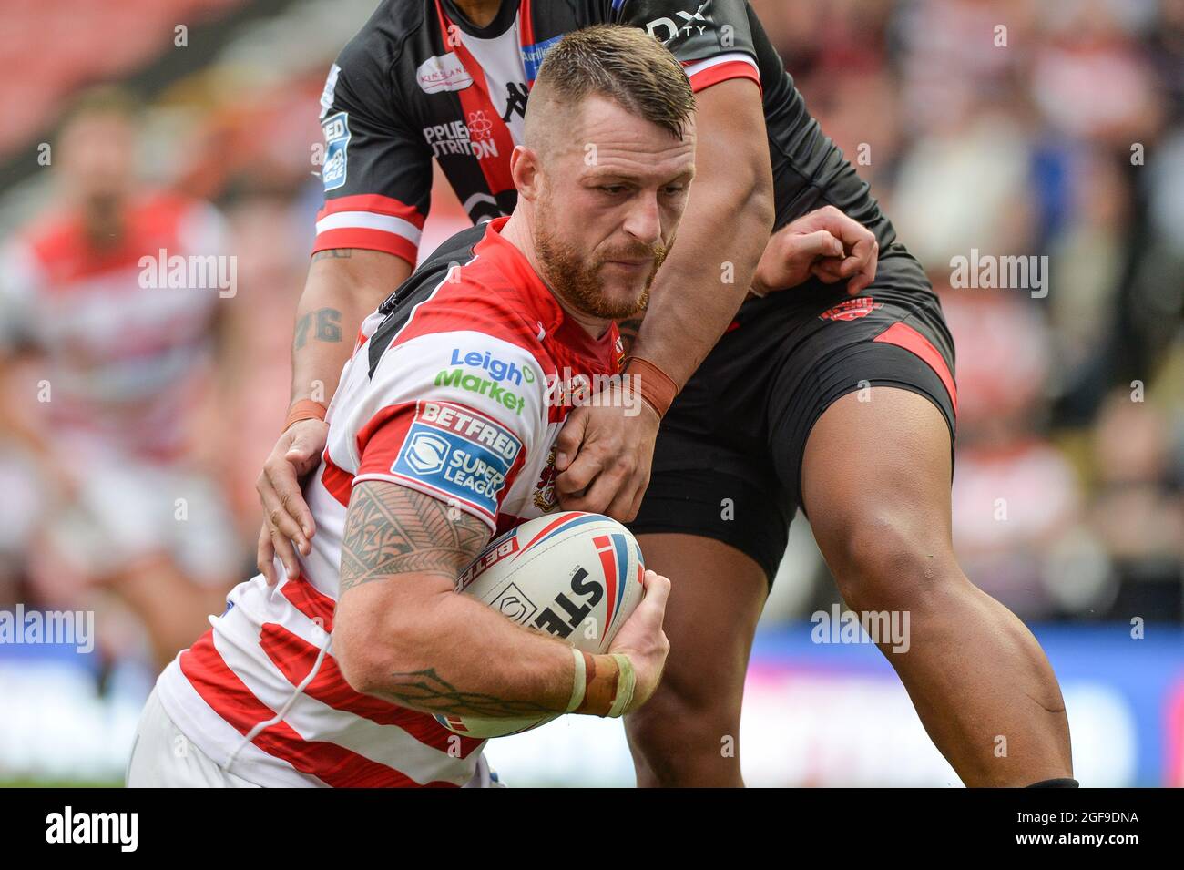 Leigh, England - 22 August 2021 -Adam Sidlow of Leigh Centurions scores ...