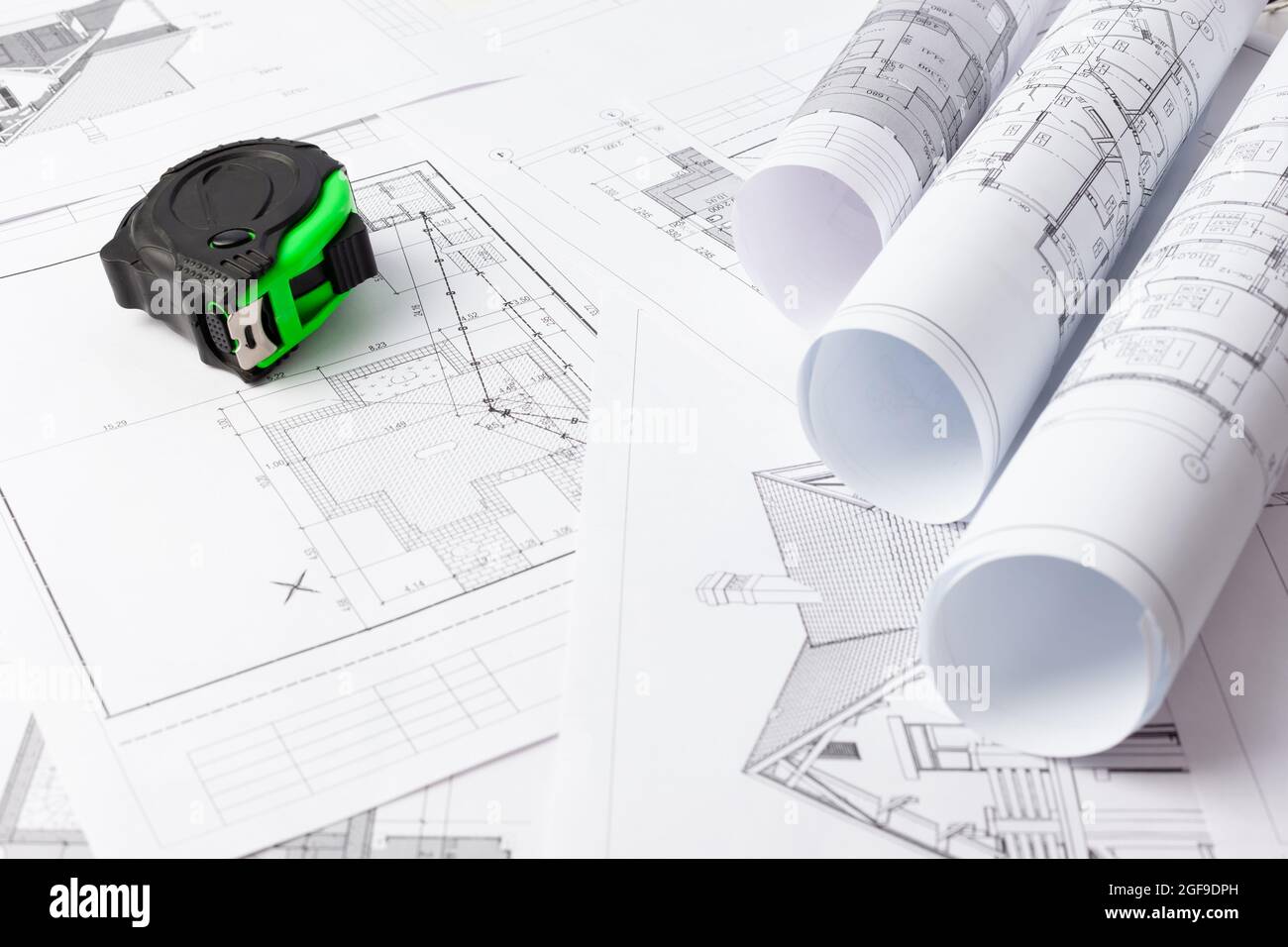 Photo drawings for the project engineering work Stock Photo - Alamy