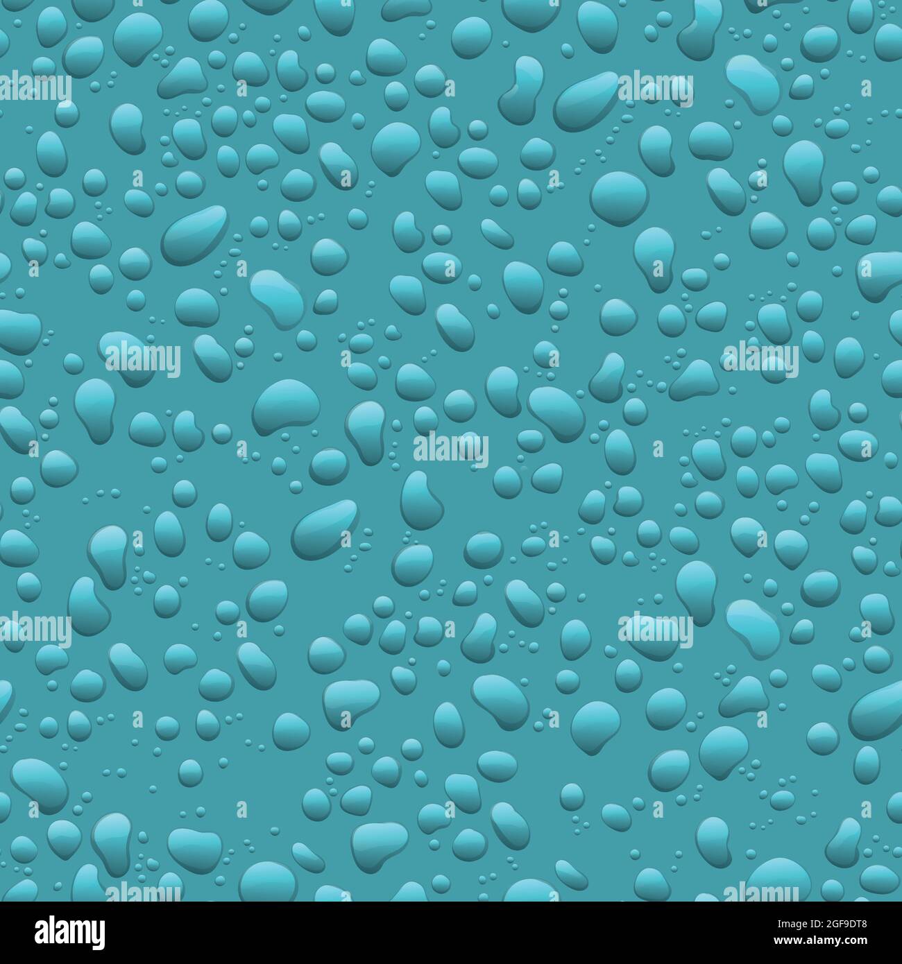 Water drops on blue background. Condensation of realistic pure rain ...