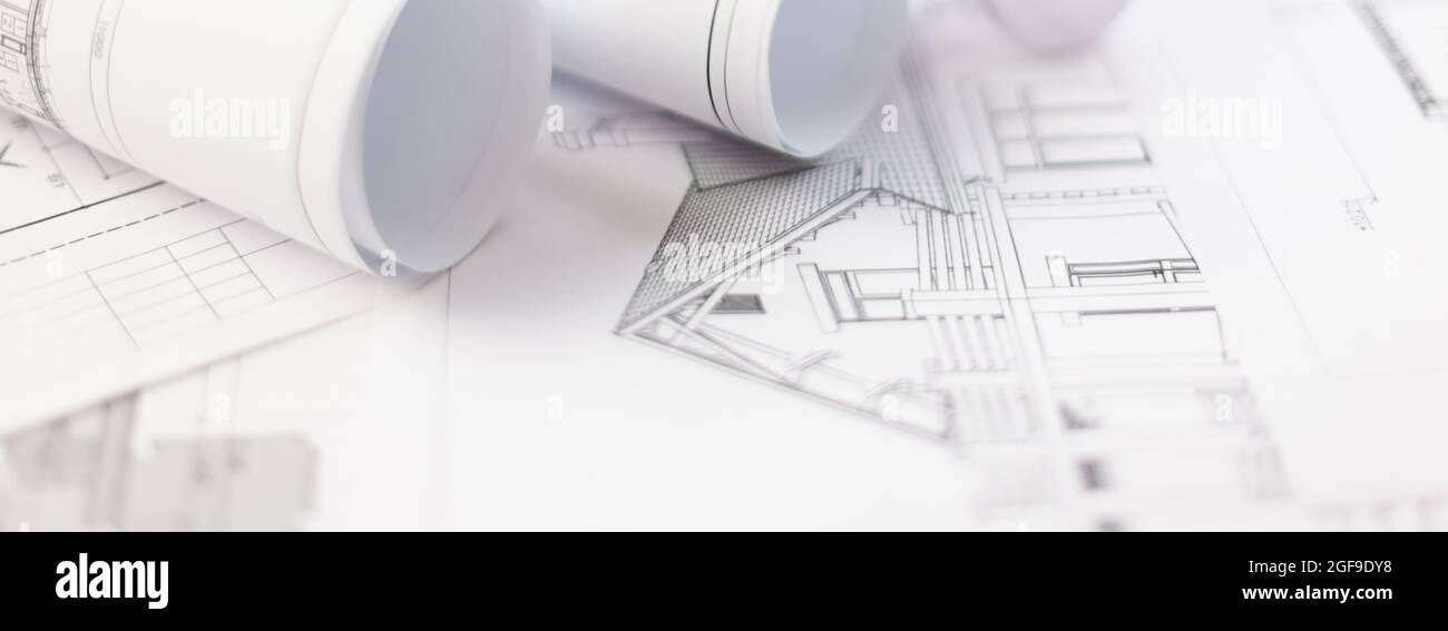 Photo drawings for the project engineering work Stock Photo - Alamy