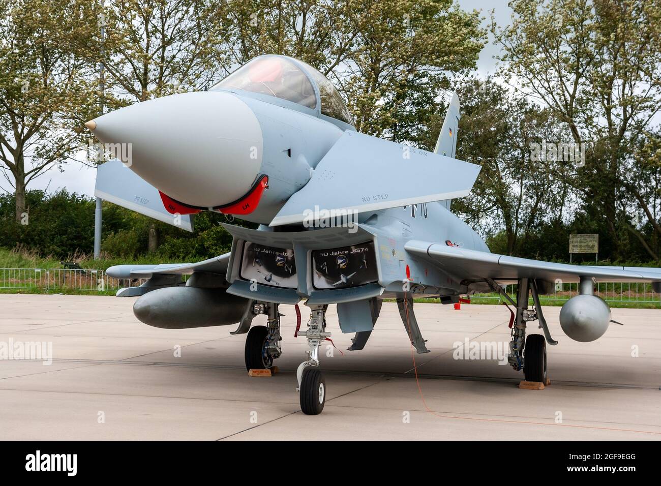 German Air Force Eurofighter Typhoon fighter jet on the tarmac of ...