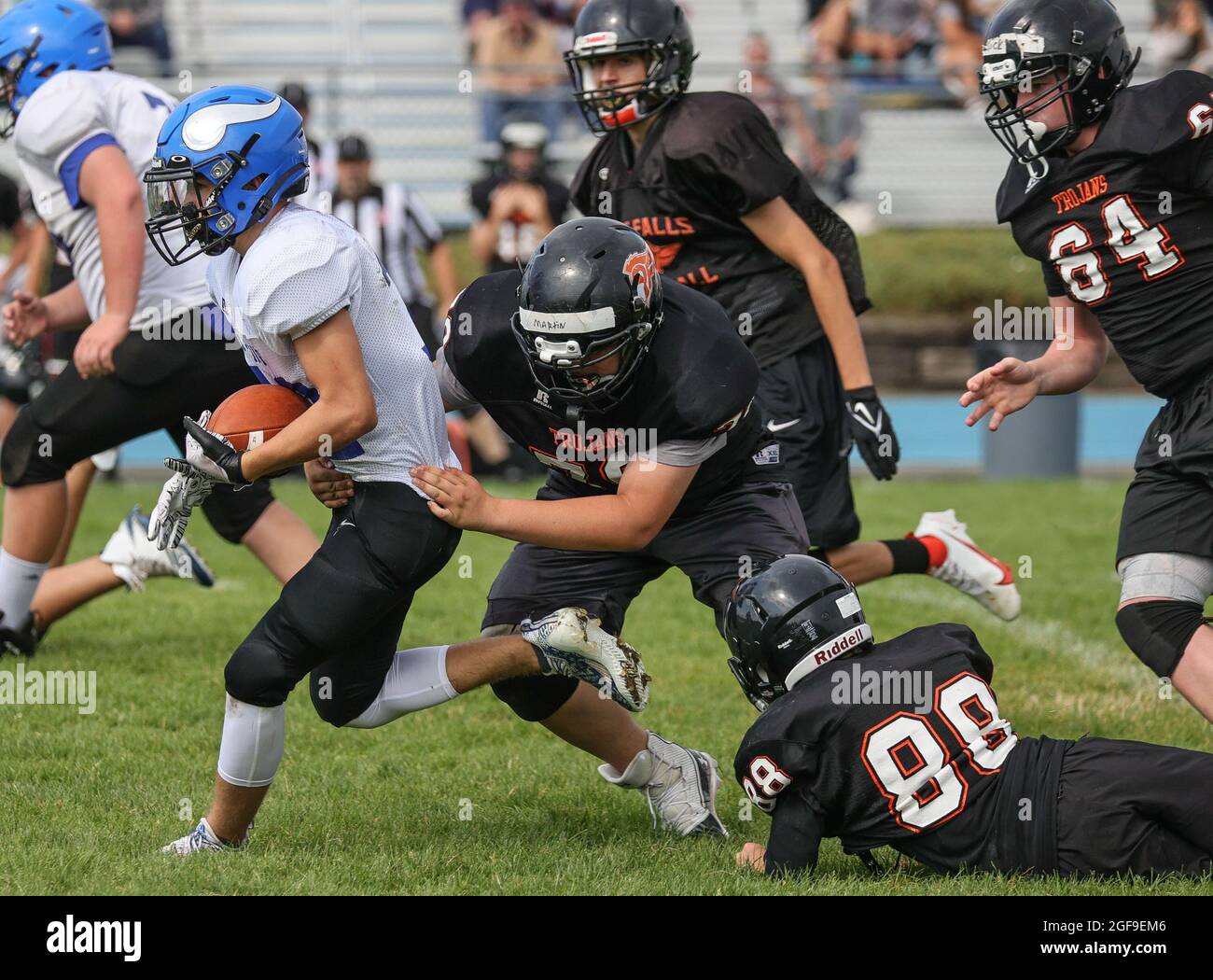 Football action with Post Falls vs Coeur d'Alene High School in Coeur d ...