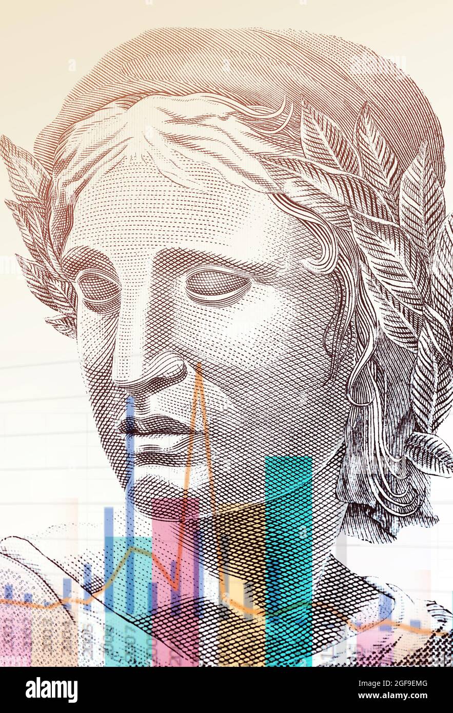 real banknote, with charts, concept of financial market in brazil Stock ...