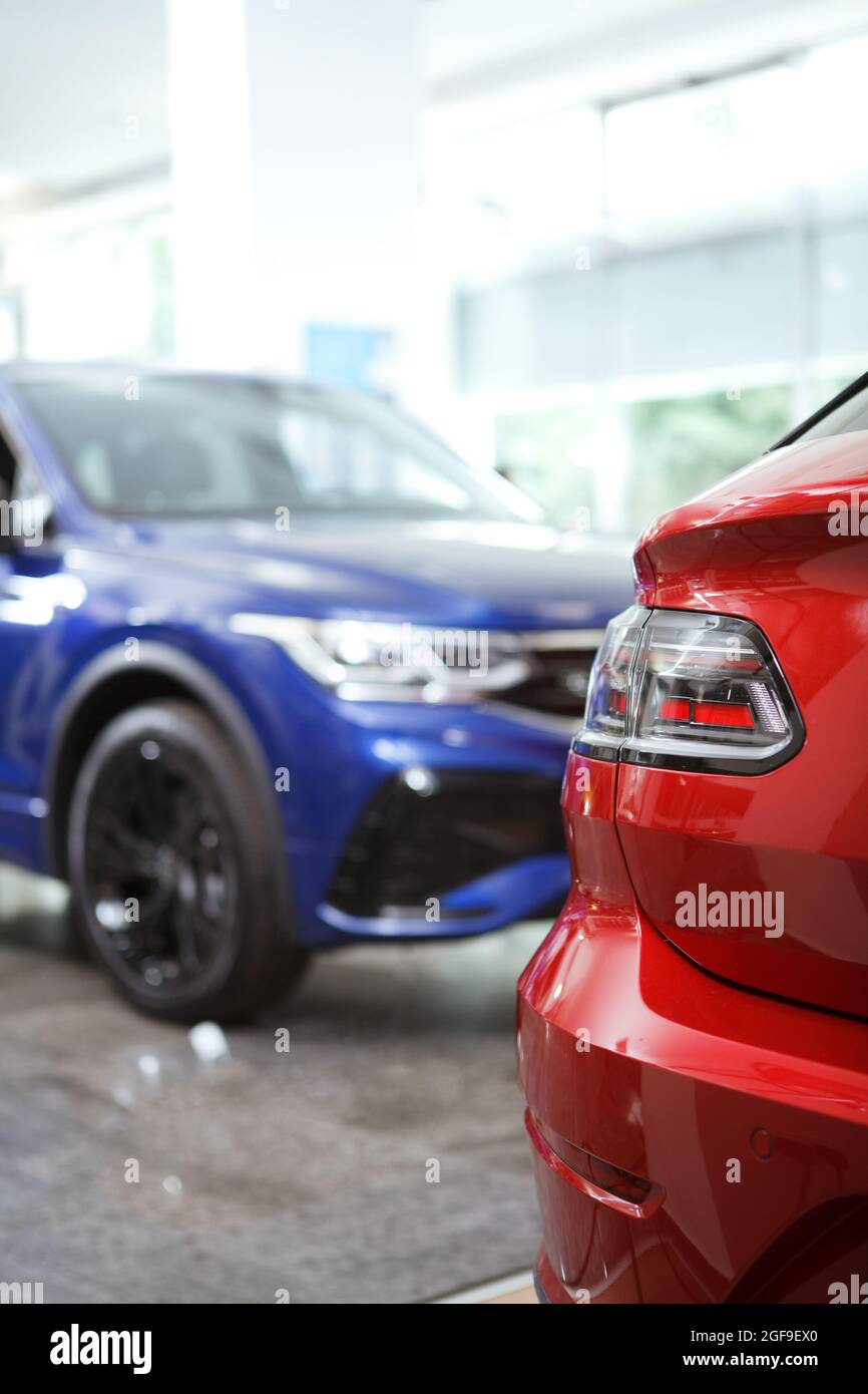 Vertical close up of car lights of an auto, SUV car on background Stock ...