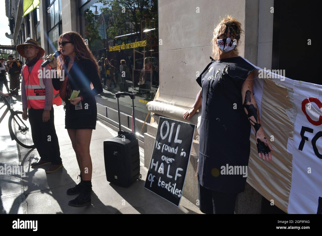 London, England. 24th August 2021. Extinction Rebellion protester ...