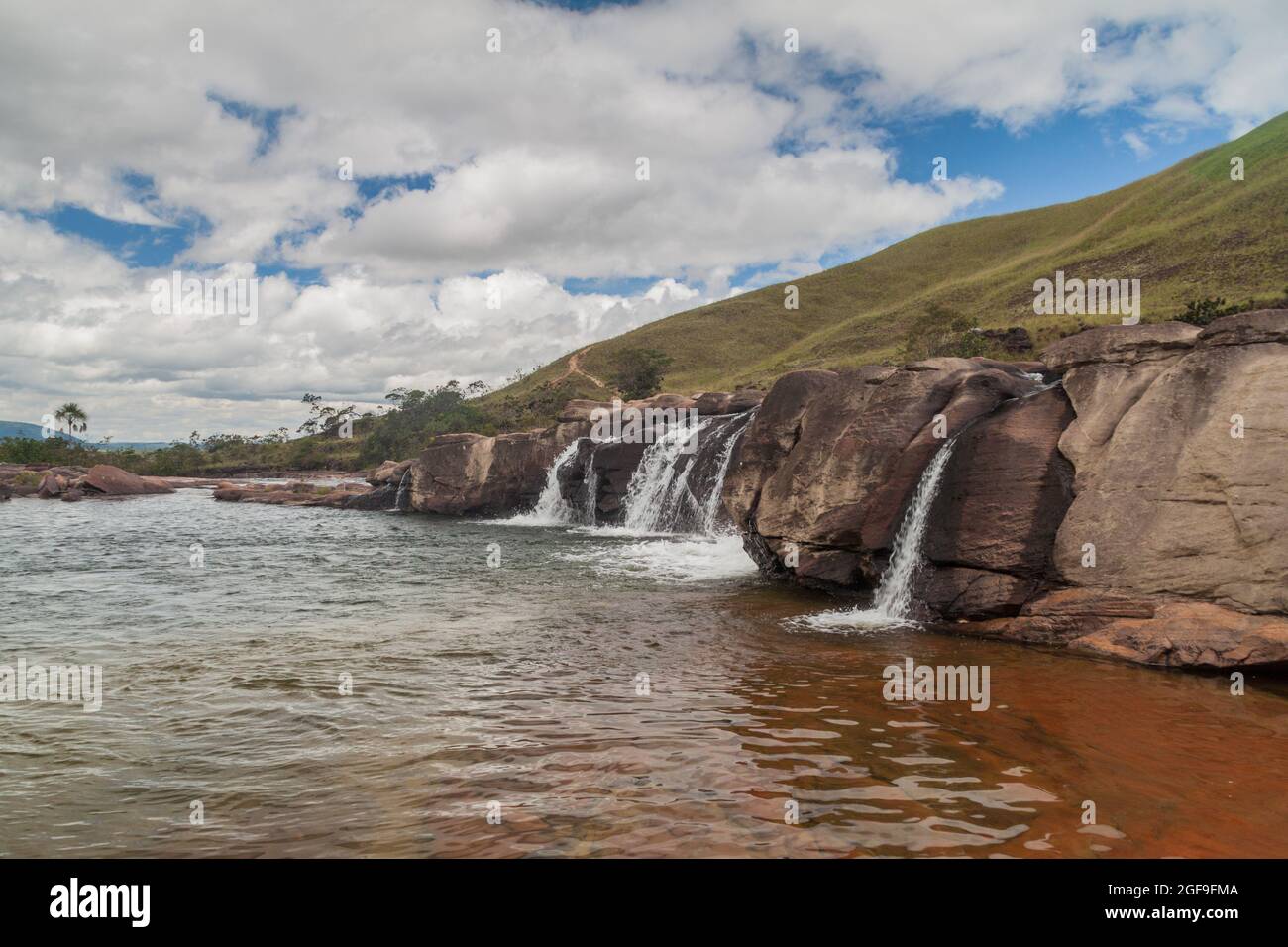 Salto Yuruani waterfall at Yuruani river in Gran Sabana region in ...