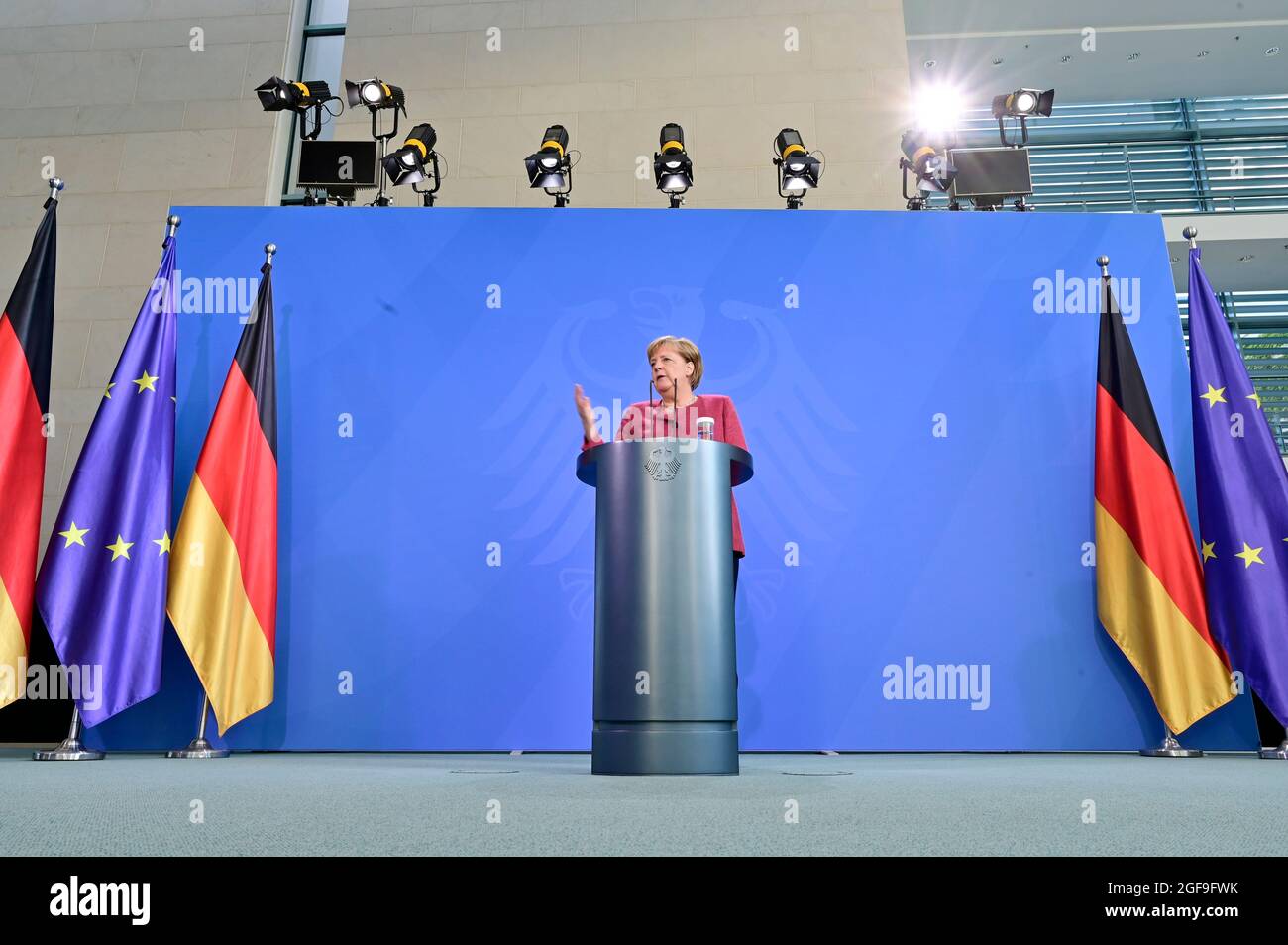 Berlin, Germany. 24th Aug, 2021. German Chancellor Angela Merkel (CDU ...