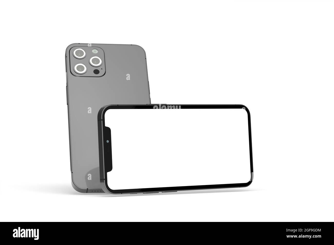 3D rendering of smartphones isolated on a white background Stock Photo ...