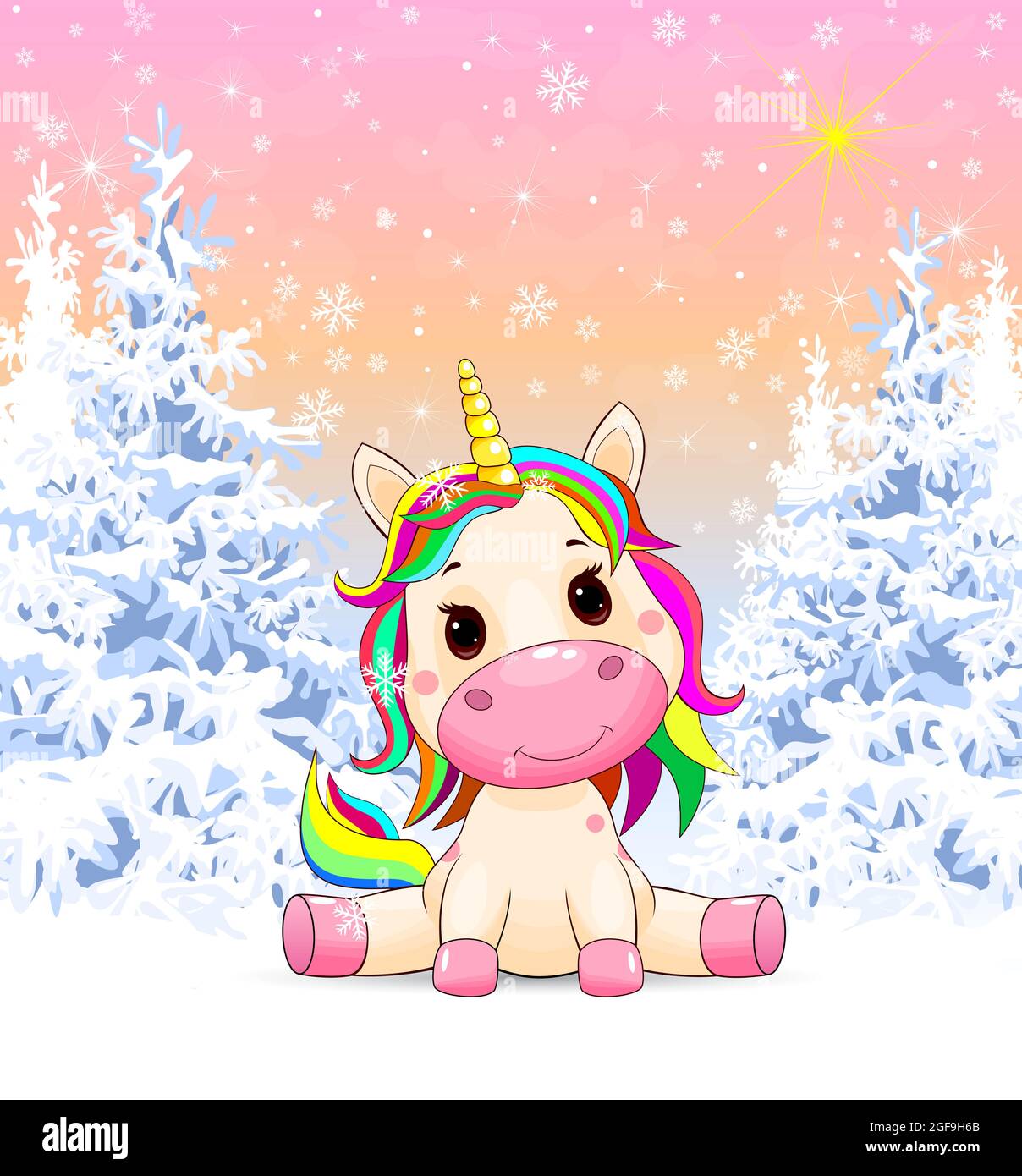 New forest pony in snow Stock Vector Images - Alamy