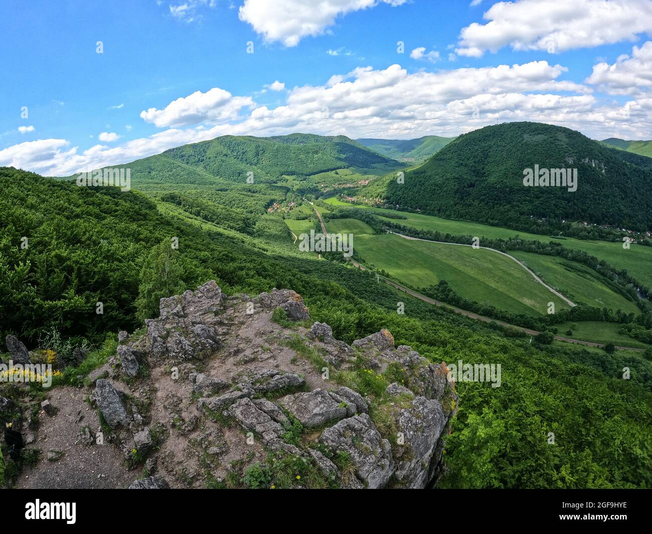 A view of the Janosikova Basta mountain in the village of Velka Lodina ...