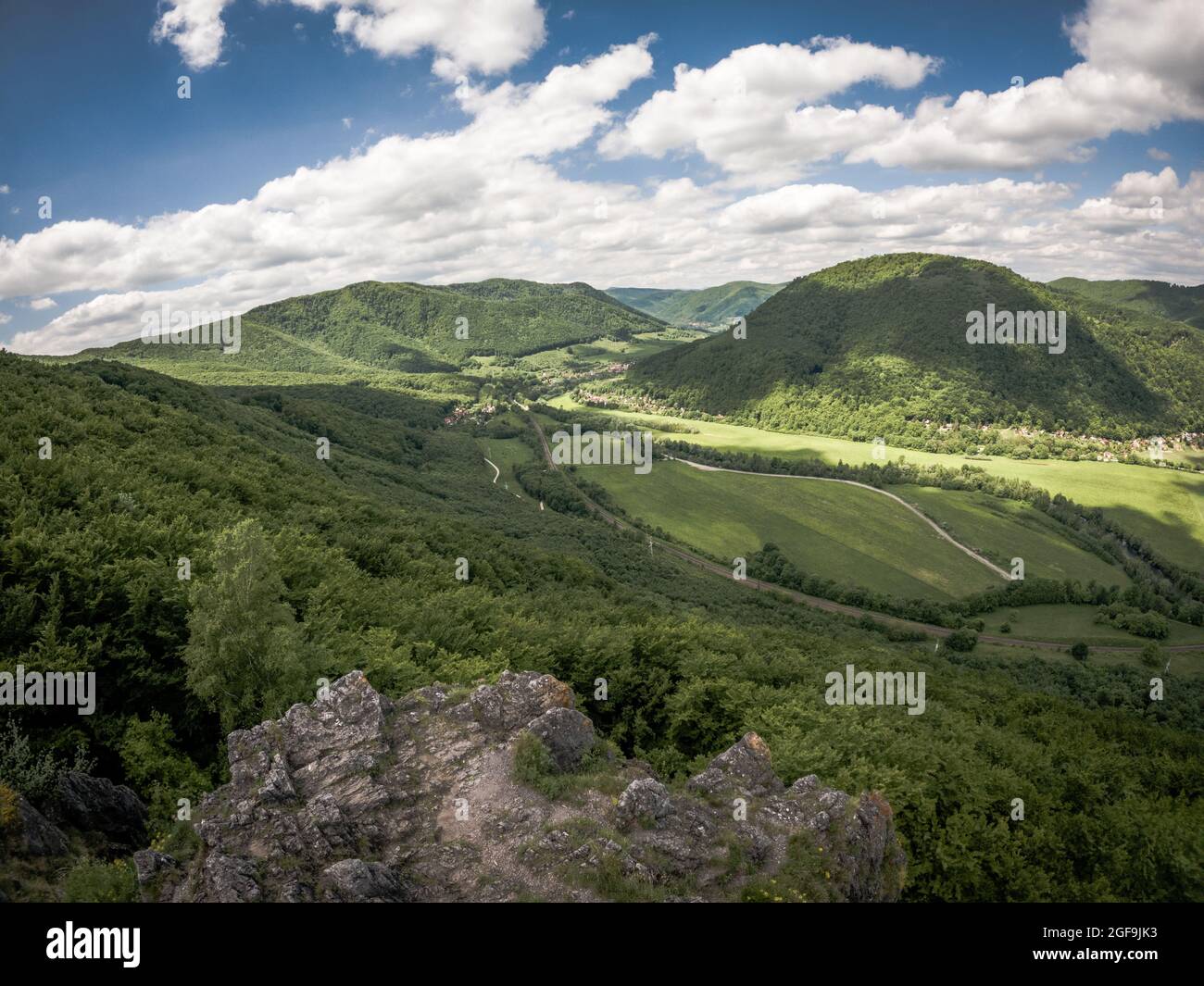 A view of the Janosikova Basta mountain in the village of Velka Lodina ...