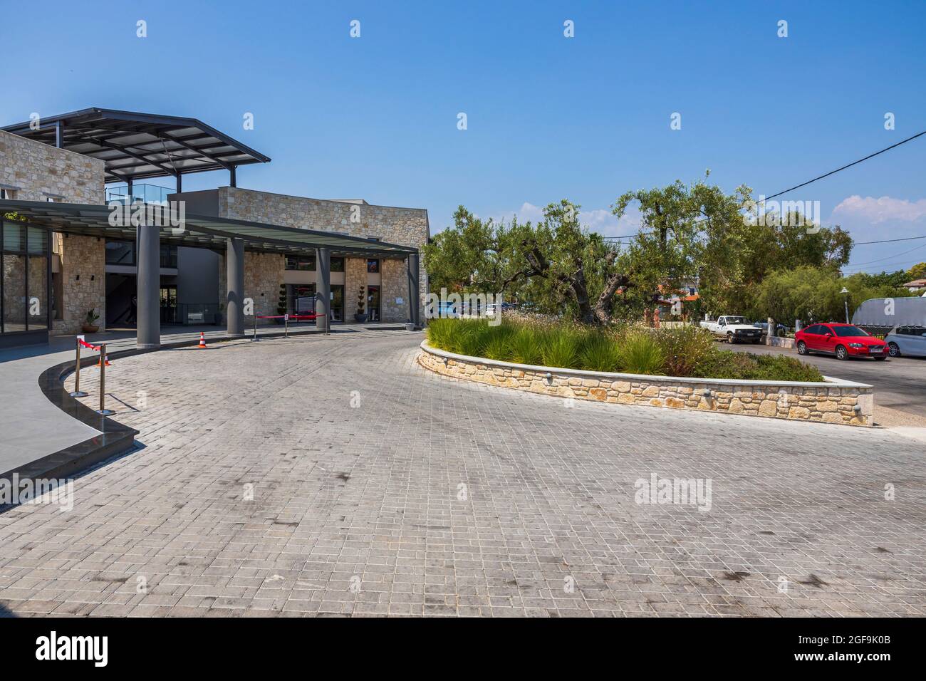 Beautiful of modern hotel building on blue sky background Stock Photo ...