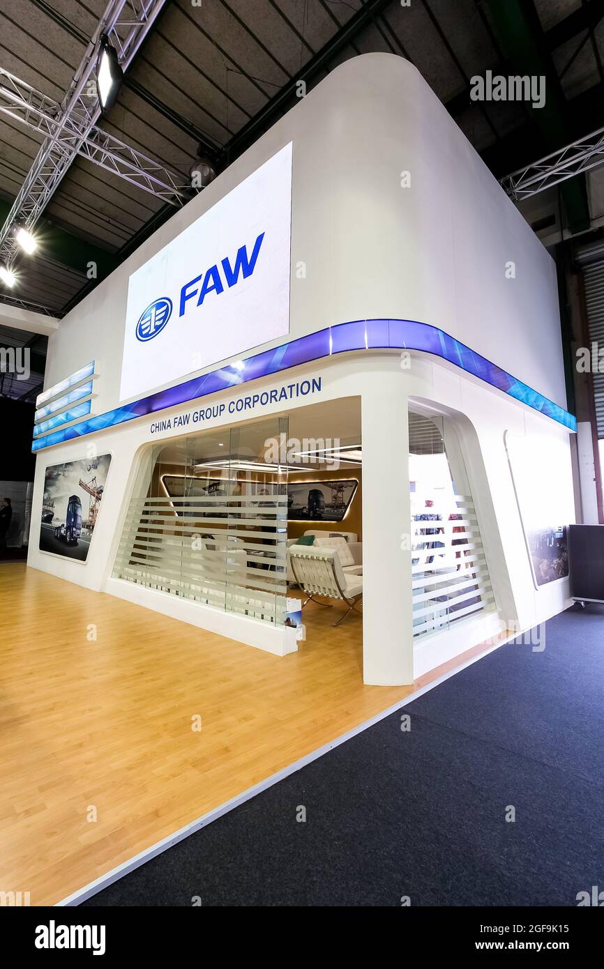 JOHANNESBURG, SOUTH AFRICA - Aug 05, 2021: The FAW brand of cars and ...