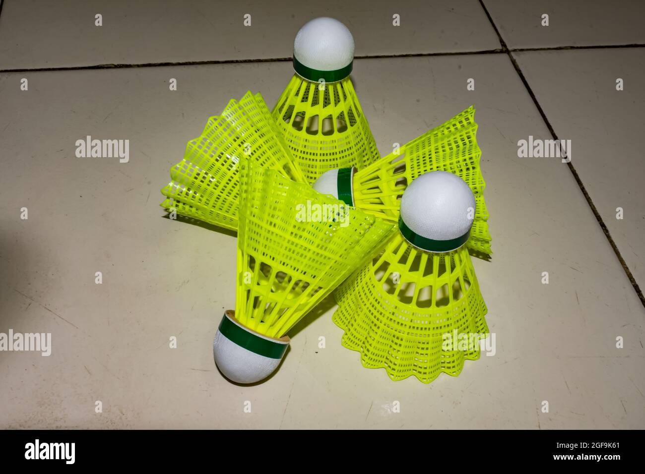 Plastic Badminton Ball, Yellow Ball, On Black Background, Texture Stock ...