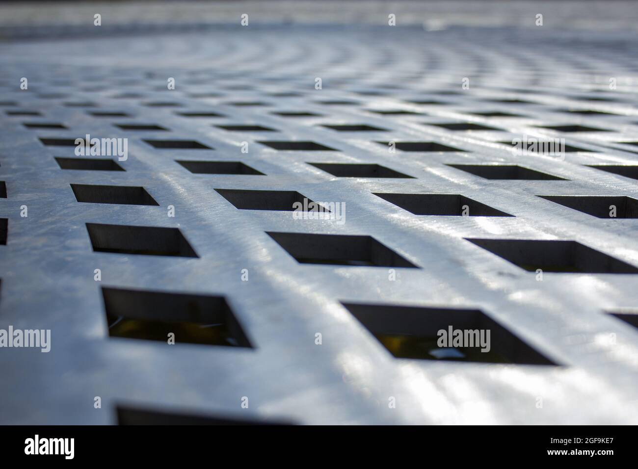 Closeup of a metallic street gutter texture Stock Photo - Alamy
