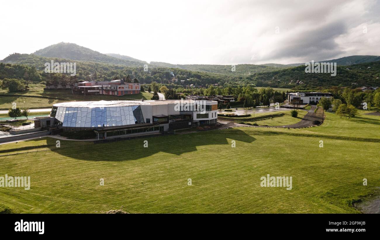 Aerial view of the recreational zone at Zemplinska sirava in Slovakia ...