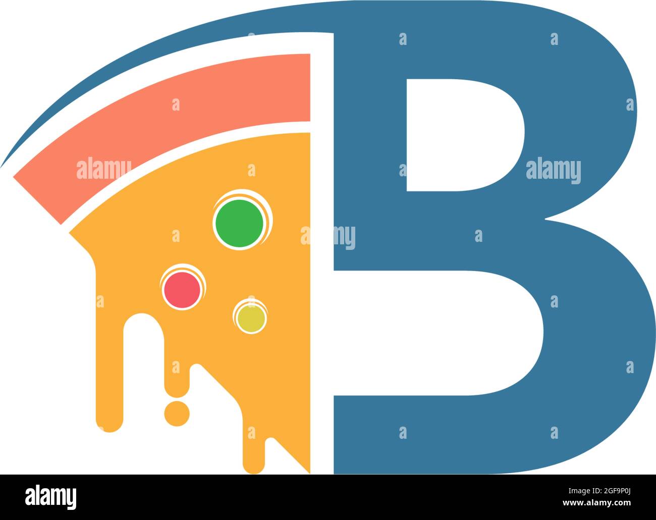 Letter B with pizza icon logo vector template Stock Vector Image & Art ...
