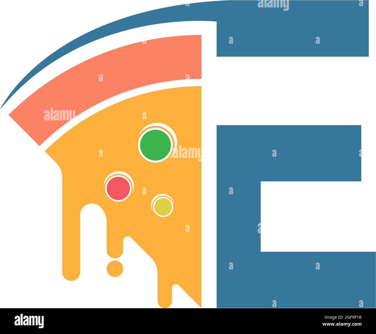 Letter E with pizza icon logo vector template Stock Vector Image & Art ...