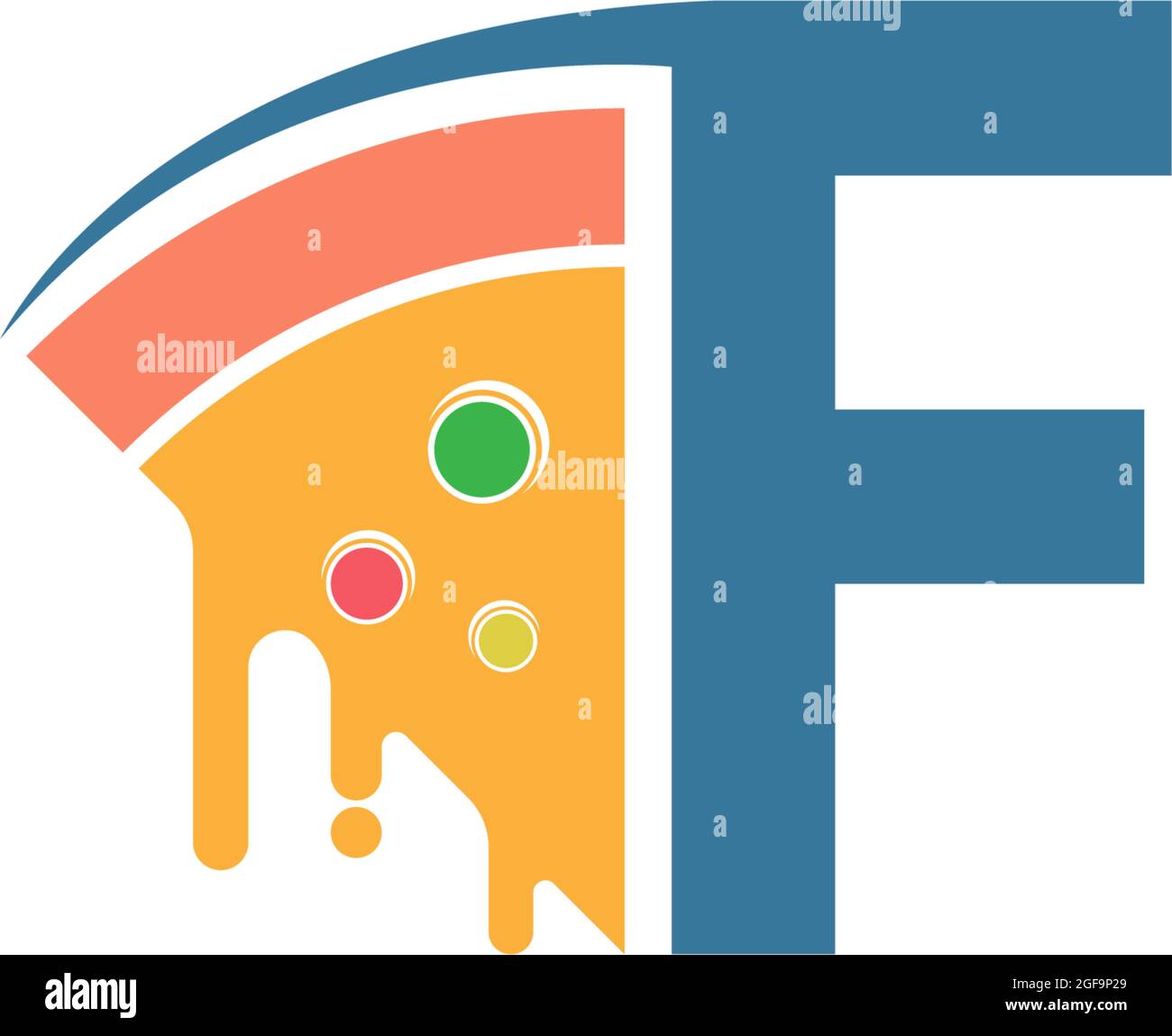 Letter F with pizza icon logo vector template Stock Vector Image & Art ...