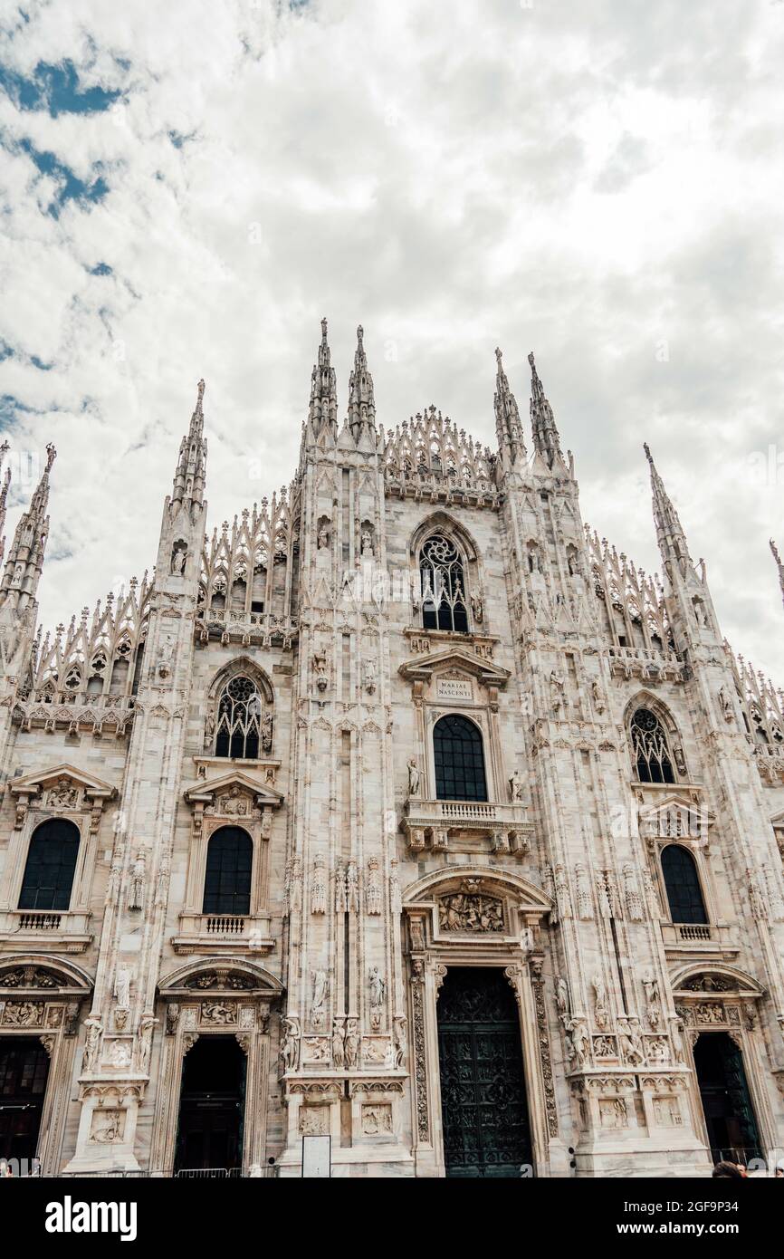 Vertical shot of the Duomo di Milano in Milan Italy Stock Photo - Alamy