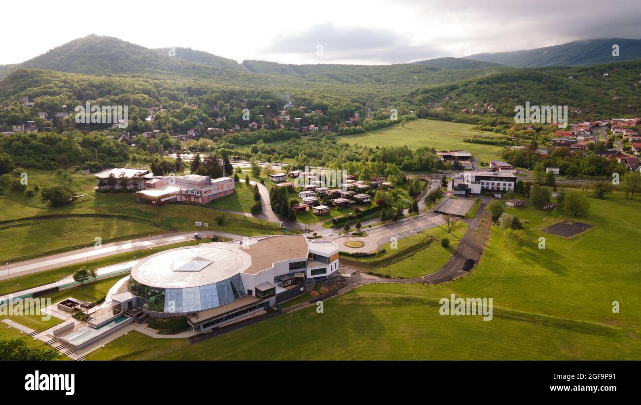 Aerial view of the recreational zone at Zemplinska sirava in Slovakia ...