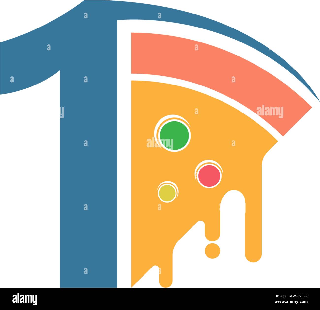 Number 1 with pizza icon logo vector template Stock Vector Image & Art ...