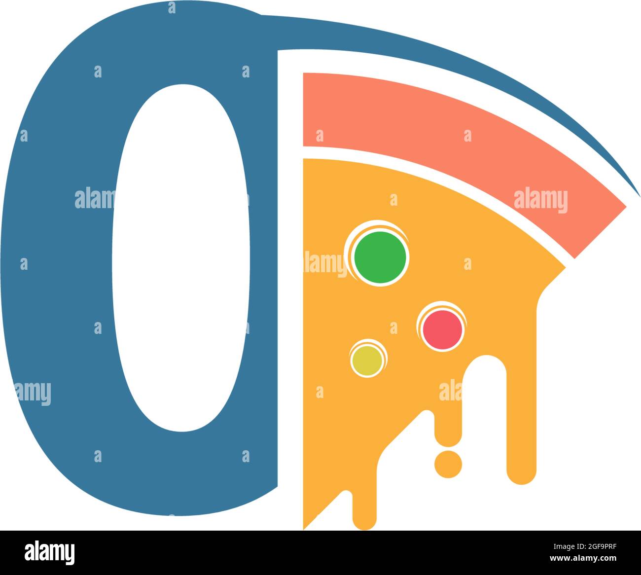 Number zero with pizza icon logo vector template Stock Vector Image ...
