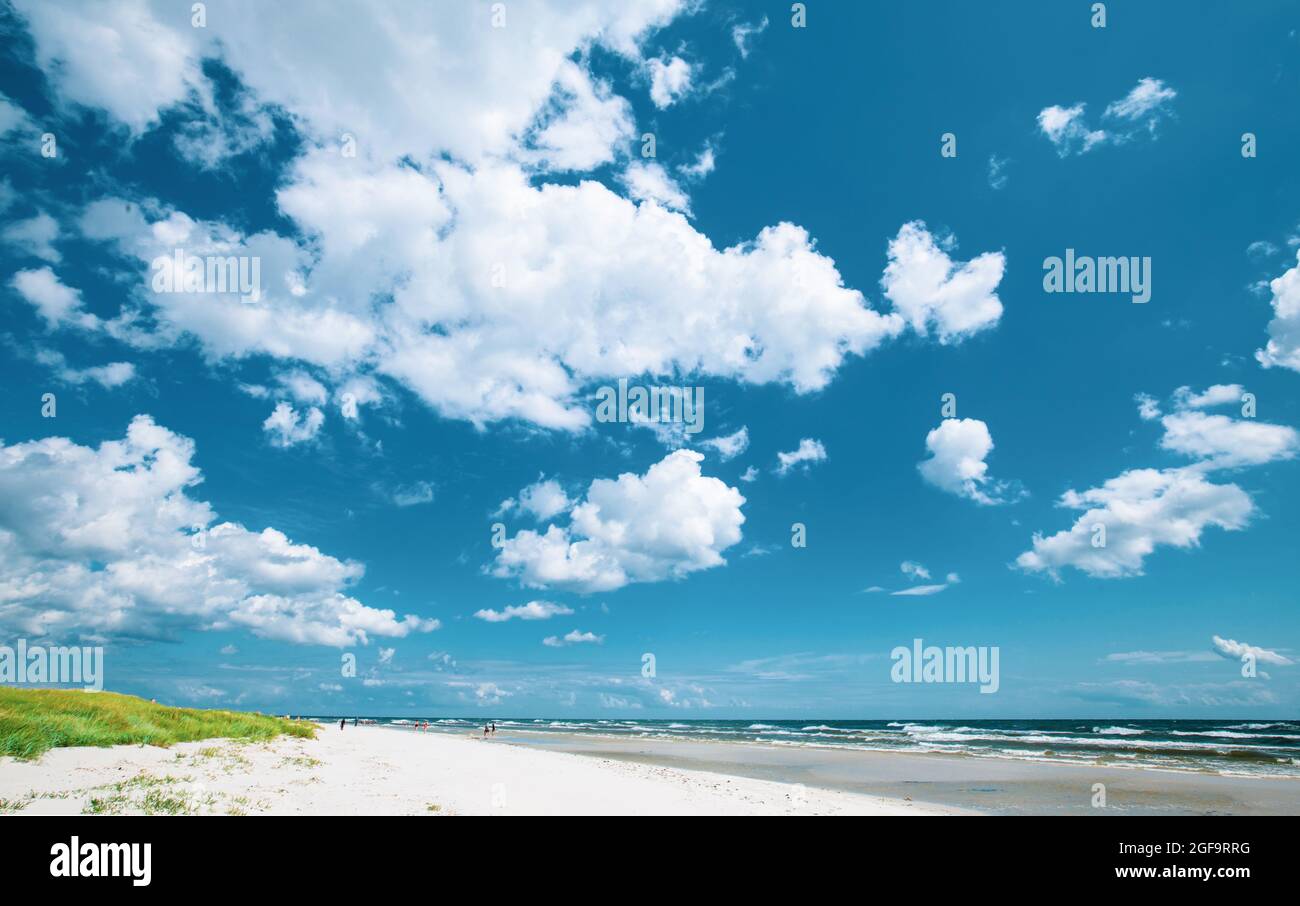 Dueodde, the white sandy beach on the south coast of Bornholm, Denmark ...