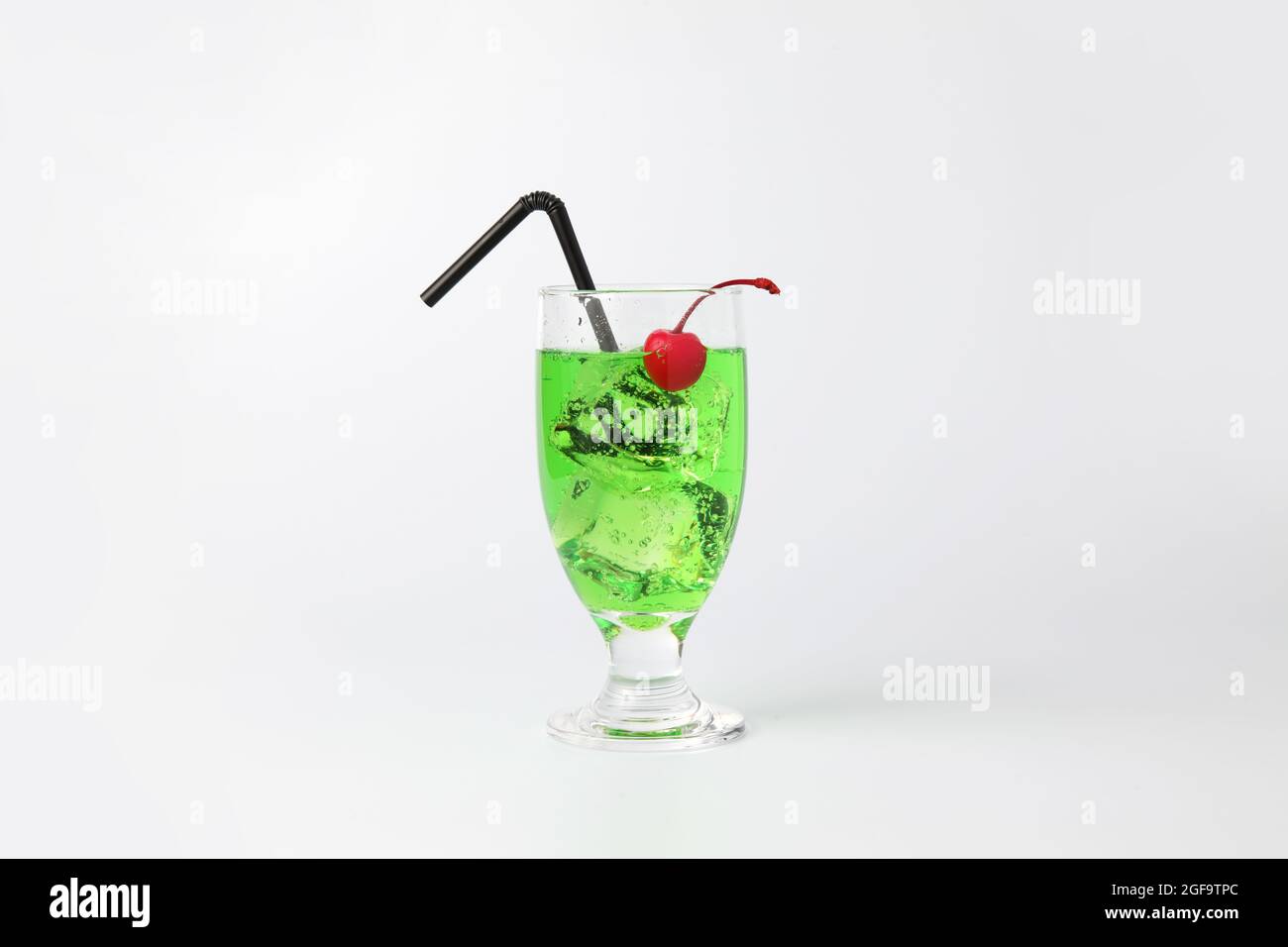 glass of cold melon soda drink isolated on white background Stock Photo ...