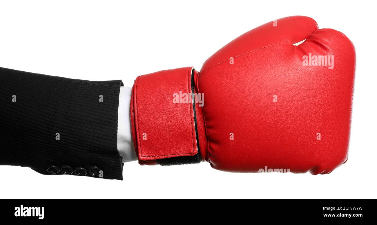 Male hand in boxing glove, isolated on white Stock Photo - Alamy