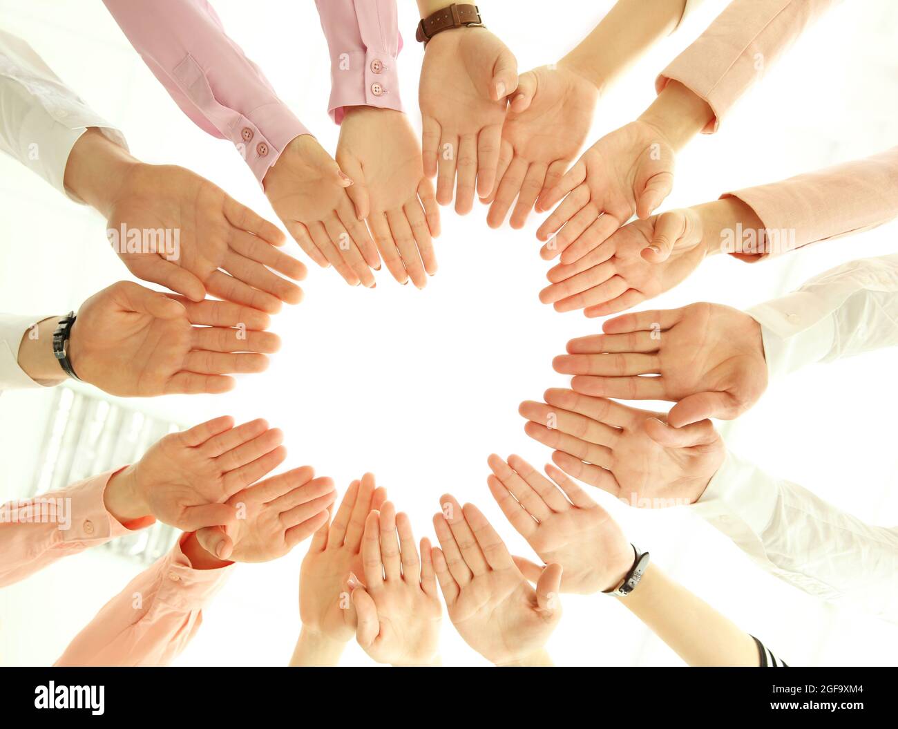 Teamwork concept. Business people hands Stock Photo - Alamy