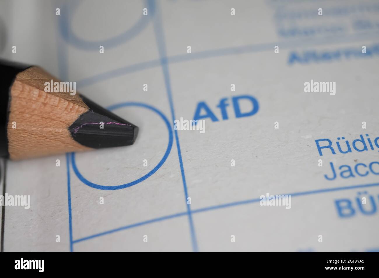 Viersen, Germany - August 9. 2021: Closeup of german ballot paper with ...