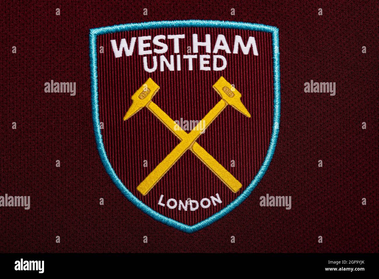 Close up of West Ham United kit 2020/21 Stock Photo - Alamy