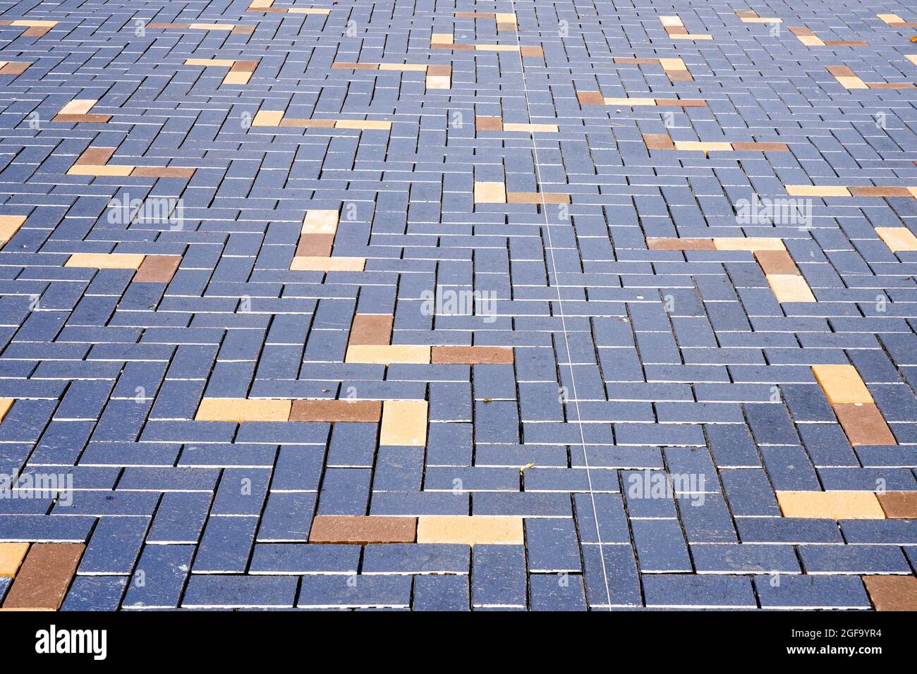 a new stylishly paved square with interesting colorful accents Stock ...